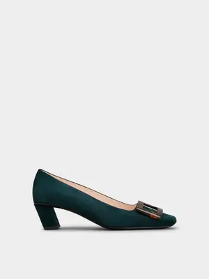 ROGER VIVIER Belle Vivier Suede Pumps - Green
