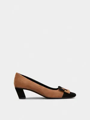 ROGER VIVIER Belle Vivier Suede Pumps - Brown