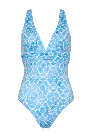SOPHIA ALEXIA Azure Mosaic One Piece Swimsuit - Blue