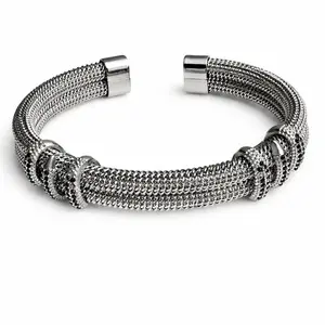 FREAK VAULT Aurora Mesh Cuff Bracelet With Stone Embellishments