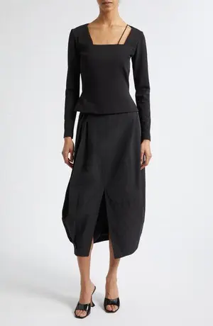 ISRAELLA KOBLA Daphne Lantern Midi Skirt