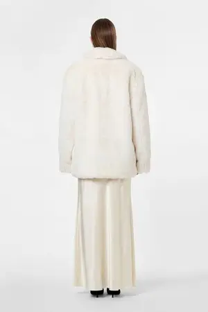 NICHOLAS Desiree Faux Fur Jacket - Ivory
