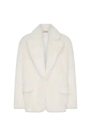 NICHOLAS Desiree Faux Fur Jacket - Ivory