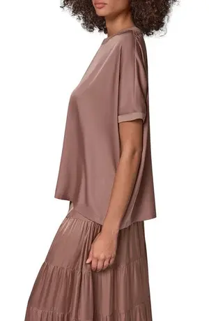 Donna Karan New York Satin Dolman Sleeve Top - Camel