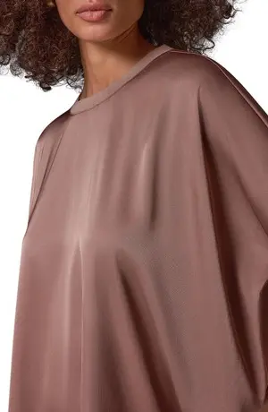 Donna Karan New York Satin Dolman Sleeve Top - Camel