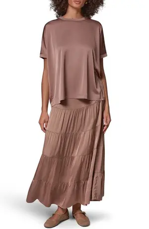 Donna Karan New York Satin Dolman Sleeve Top - Camel