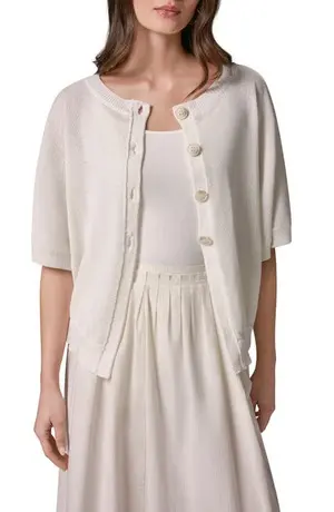 Donna Karan New York Easy Short Sleeve Cardigan - Sandstone