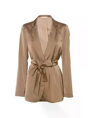 PENNYBLACK Beige Satin Belted Jacket