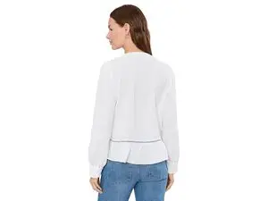 Vince Camuto Lace Yoke Tie Front Long Sleeve Blouse