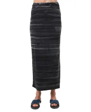 Goldie LeWinter Cabana Stripe Maxi Skirt - Black