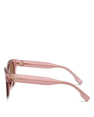 Tory Burch Round Frame Sunglasses, 54mm - Light Pink