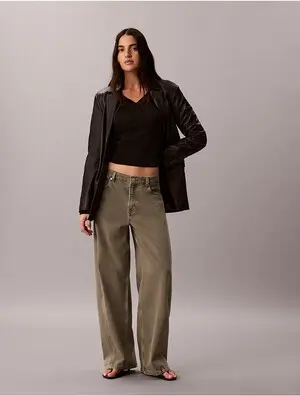 Calvin Klein Twisted Seam Low Rise Baggy Jeans - Faded Olive