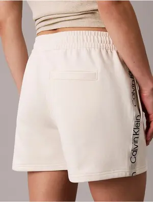 Calvin Klein Logo Tape Terry Shorts - Tofu