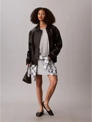 Calvin Klein Monogram Mini T-shirt Dress - Heather Grey