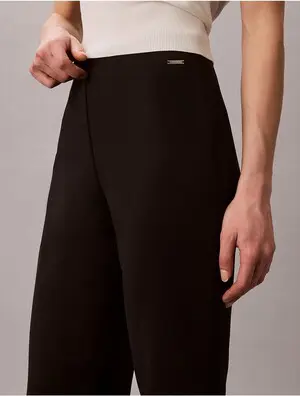 Calvin Klein Ponte Cropped Flared Pants - Black