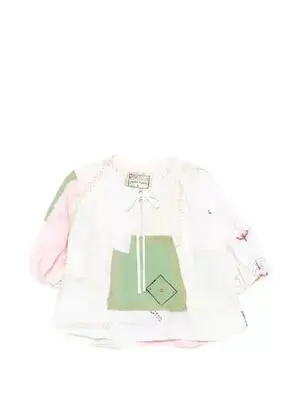 By Walid Patchwork Embroidered Blouse - Pink