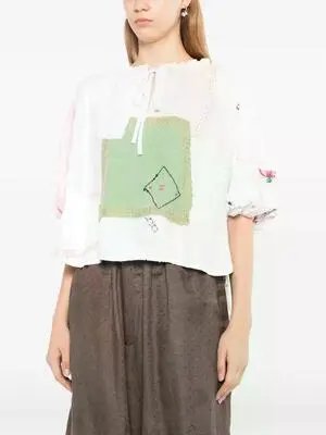 By Walid Patchwork Embroidered Blouse
