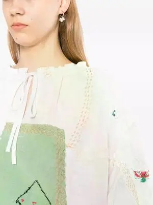 By Walid Patchwork Embroidered Blouse