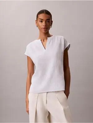 Calvin Klein Double Gauze Relaxed Top - Ancient Water