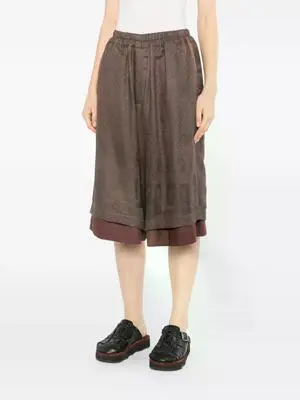 By Walid Layered Embroidered Shorts