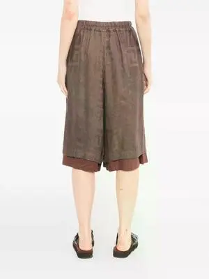 By Walid Layered Embroidered Shorts
