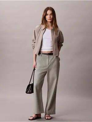 Calvin Klein Tailored Wide Leg Pants - Shadow