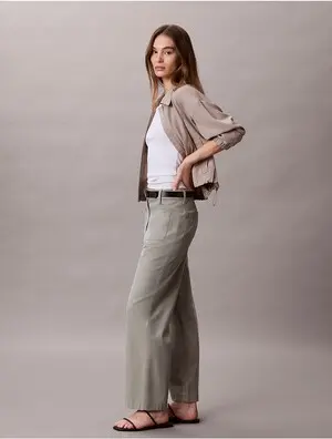 Calvin Klein Tailored Wide Leg Pants - Shadow