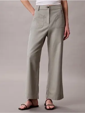 Calvin Klein Tailored Wide Leg Pants - Shadow