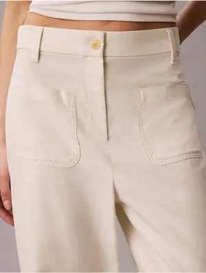 Calvin Klein Marcy Twill Wide Leg Pants - Tofu