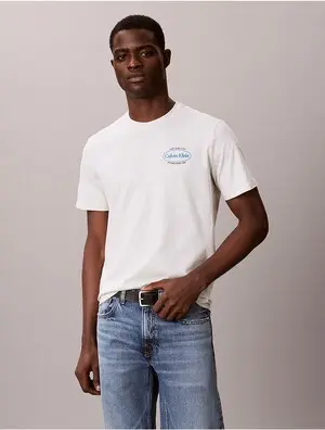 Calvin Klein Diner Graphic Logo Tee - Grey Heather