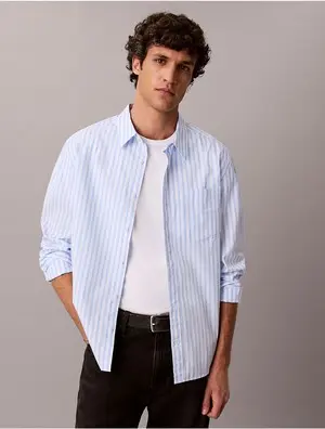Calvin Klein Yarn-dyed Stripe Washed Poplin Shirt