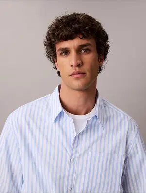 Calvin Klein Yarn-dyed Stripe Washed Poplin Shirt
