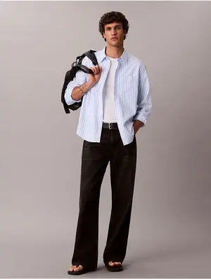 Calvin Klein Yarn-dyed Stripe Washed Poplin Shirt