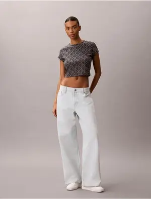 Calvin Klein Emblem Logo Cropped Baby Tee
