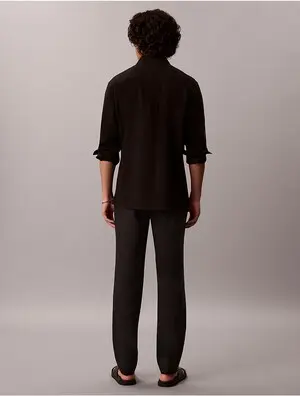 Calvin Klein Linen Blend Slim Pants - Black