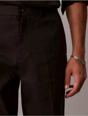 Calvin Klein Linen Blend Slim Pants - Black