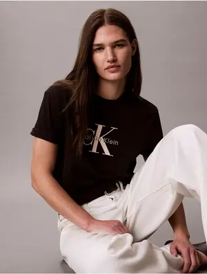Calvin Klein Monologo Acid Wash T-shirt - Black