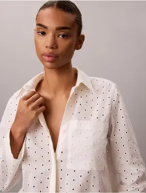 Calvin Klein Broderie Anglaise Cotton Shirt