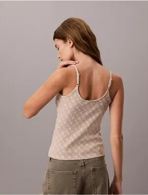 Calvin Klein Allover Monogram Ribbed Tank Top