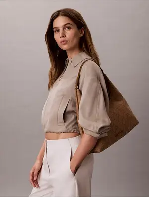 Calvin Klein Emblem Jacquard Shoulder Bag - Cornstalk