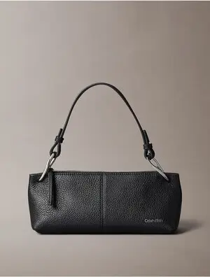 Calvin Klein Slouchy Leather Small Convertible Bag - Black