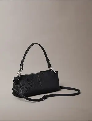 Calvin Klein Slouchy Leather Small Convertible Bag - Black
