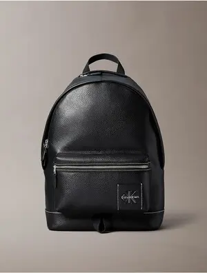 Calvin Klein Textured Pebble Round Backpack - Black