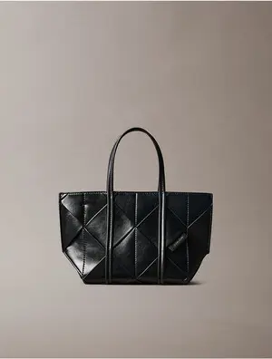 Calvin Klein Woven Mini Tote Crossbody Bag - Black