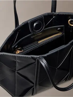 Calvin Klein Woven Mini Tote Crossbody Bag - Black