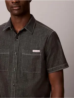 Calvin Klein Chambray Classic Button-down Shirt - Black