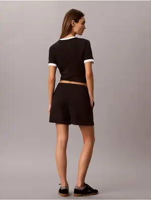 Calvin Klein Monologo French Terry Shorts - Black