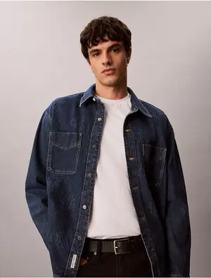 Calvin Klein Denim Allover Monogram 90s Overshirt