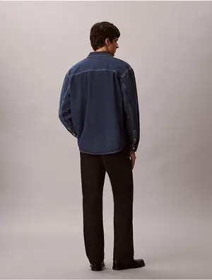 Calvin Klein Denim Allover Monogram 90s Overshirt
