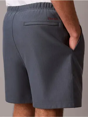 Calvin Klein Terry Logo Graphic Pull-on Shorts - Dark Slate
